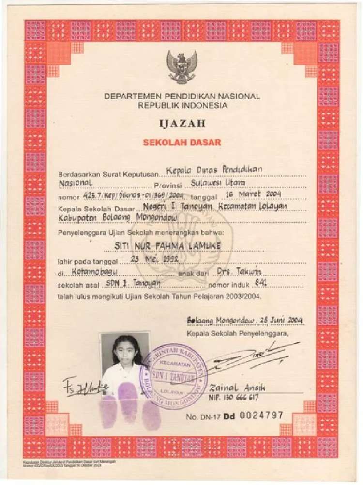 Ijazah SD Asli atau Tidak? Ini Format dan Ciri-cirinya - Fakta.id