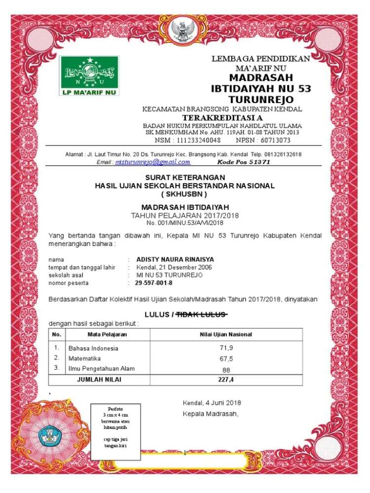 SKHUN SD: Pengertian, Format, Cara Membacanya Lengkap - Fakta.id