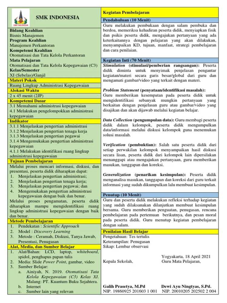 Cara Membuat RPP 1 Lembar SD, SMP dan SMA Lengkap - Fakta.id