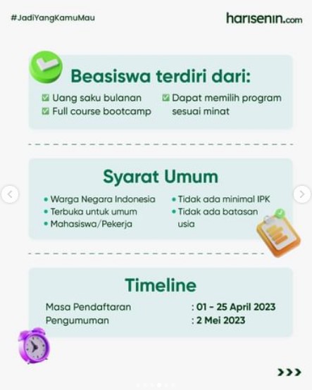 Beasiswa Hari Senin 2023: Kejar Mimpimu Bersama HariSenin - Fakta.id